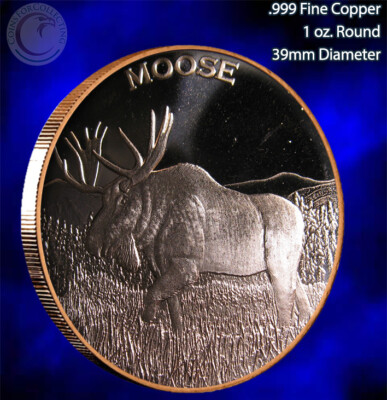 "Moose" 1 oz .999 Copper Round Part of the Wildlife Series | eBay