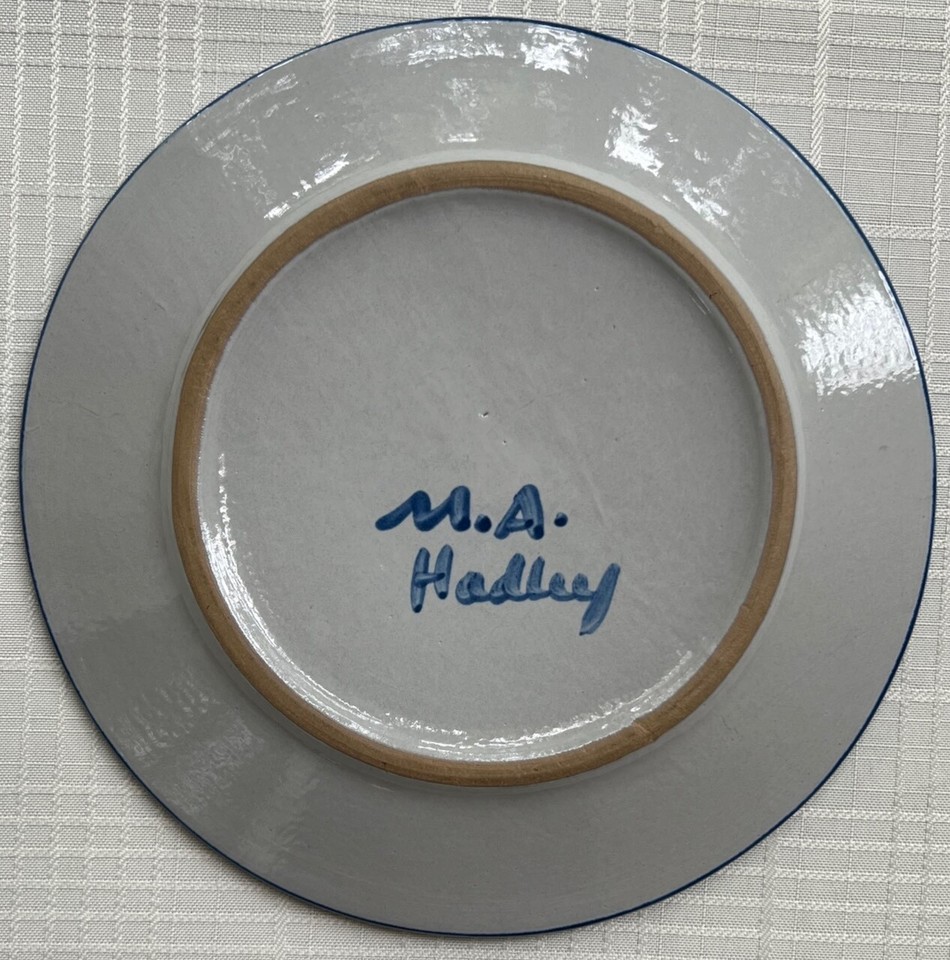 Hadley Pottery Country Scenes Salad Plate Clock : 9 O'Clock | eBay