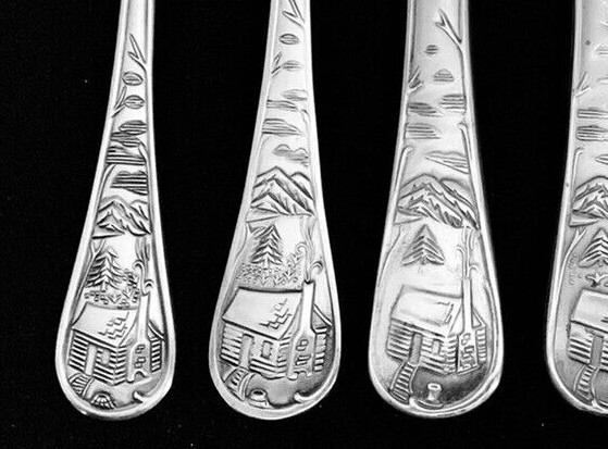CAMBRIDGE Stainless CABIN Flatware CHOICE Satin Mountains Trees YOU ...