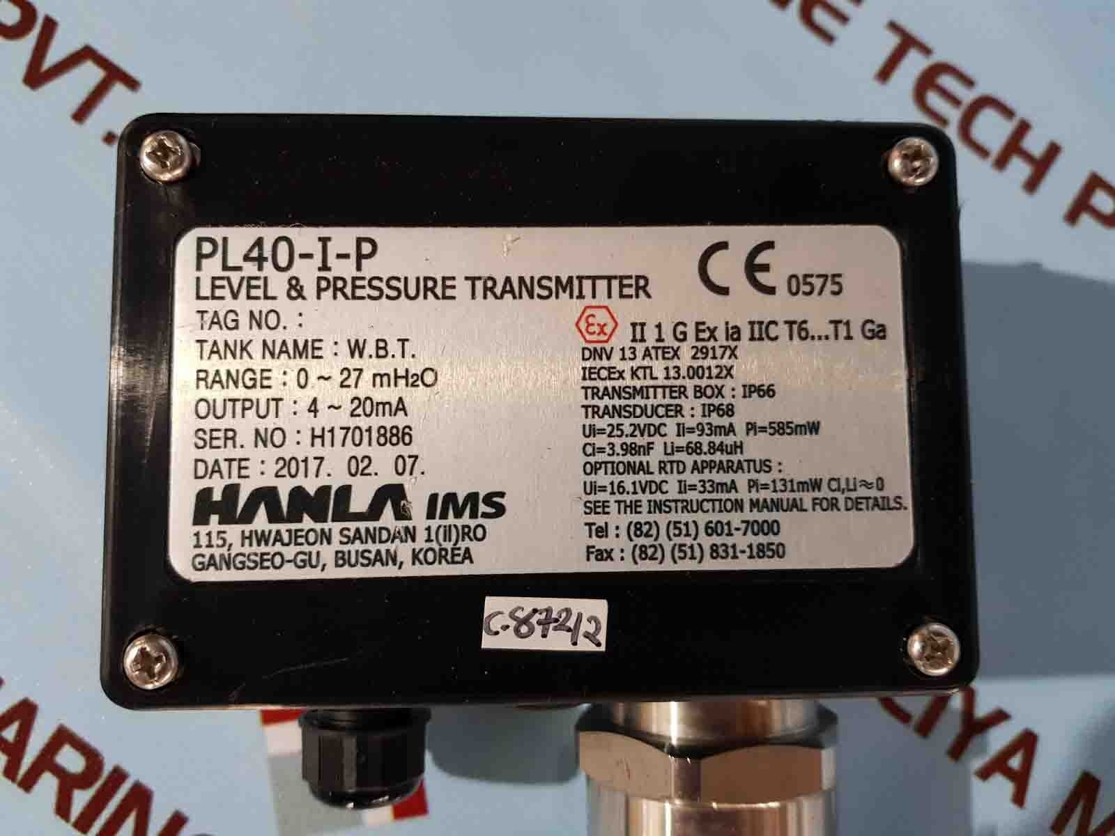 Hanla ims pl40-i-p level & pressure transmitter range 0~27 mh2o | eBay