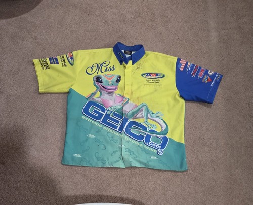 Miss Geico Racing Memorabilia Shirt Signed Scott Begovich Unwashed Mens ...