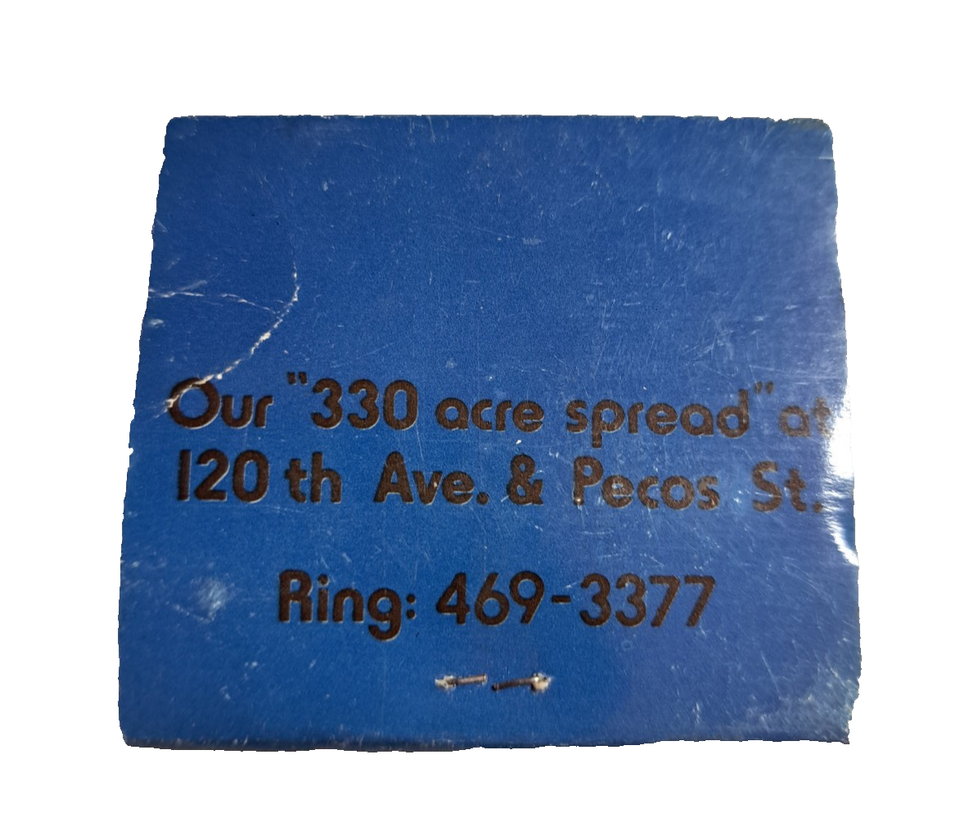 Advertising Matchbook Colorado The Club on The Ranch Golf Tennis Food ...