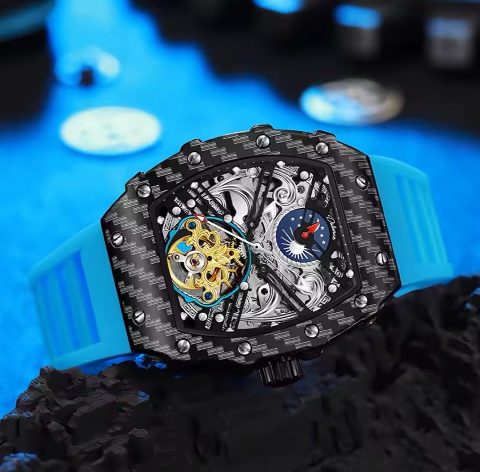 Orologio Richard Fashion Style Rapper Mille Blu Skeleton Whaterproff ...