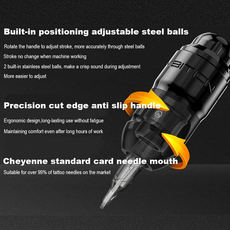 Wireless Tattoo Machine Rotary Pen Kit RCA Battery Brushless Motor ...