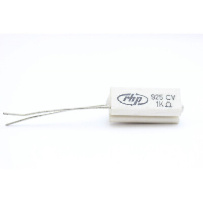 2 X CEMENTED CERAMIC RESISTOR 1K 6W 925CV RHP VERTICAL NOS (New Old ...
