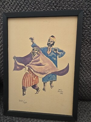 N Cohen Vintage Jewish Art Dancing Rabbis | eBay