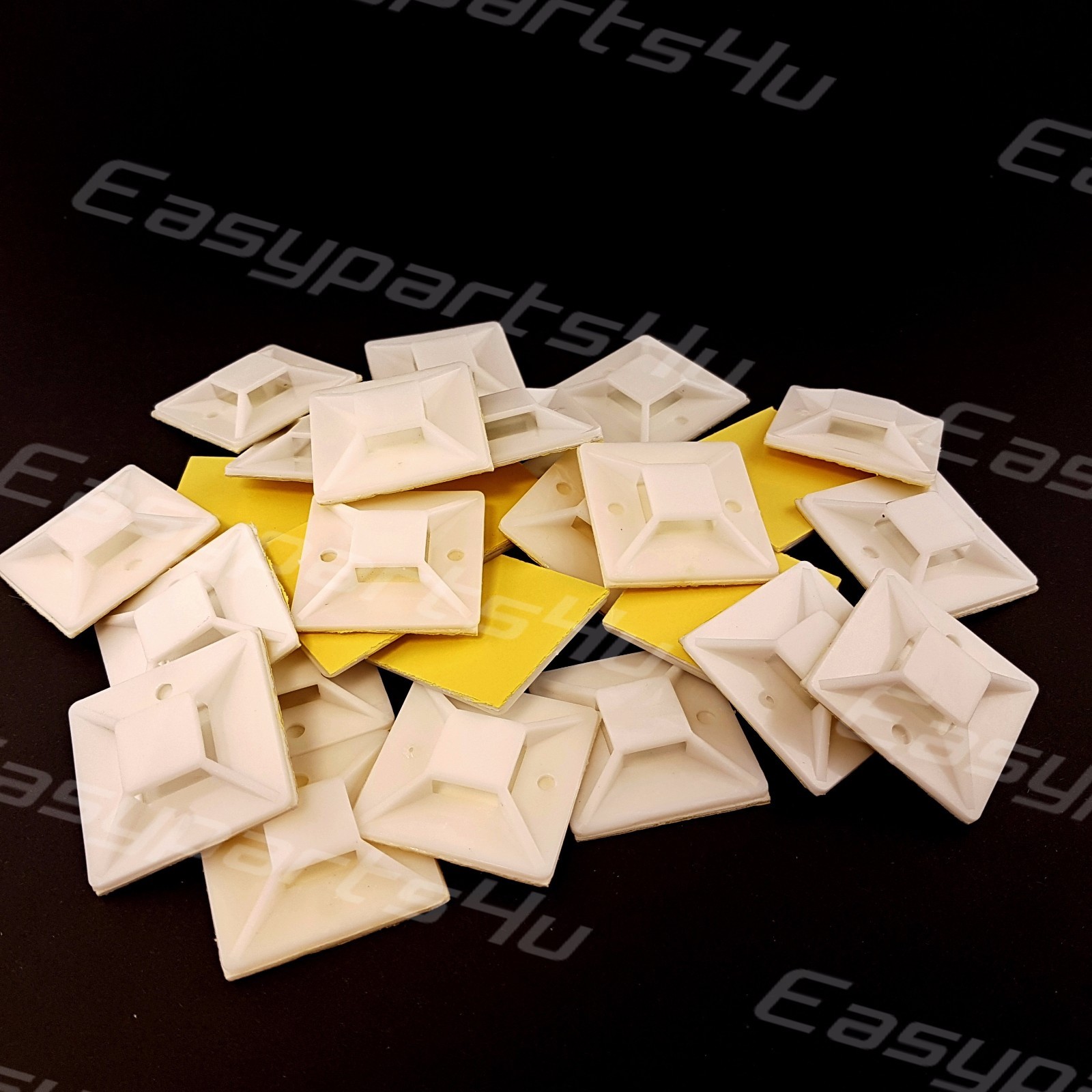 20/25/30/40mm White Cable Tie Mounts Clip Rectangle Wire Clamp Self ...