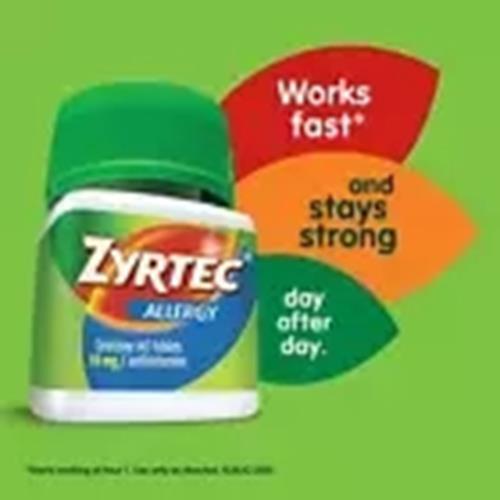 Zyrtec 24HR Allergy Relief Tablets, 10mg Cetirizine HCl, 90 Count | eBay