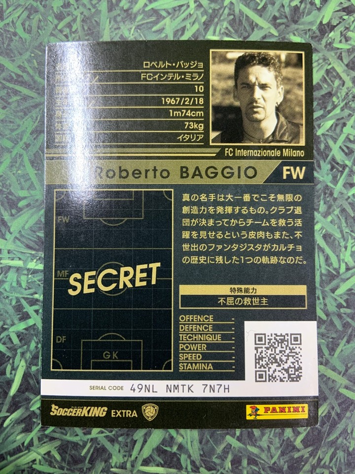 Panini WCCF 2015-16 Roberto Baggio Internazionale Refractor Soccer card ...