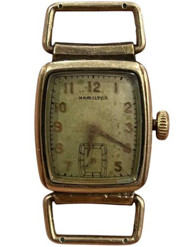 Vintage 1940's Hamilton Brandon 10KT GF Gold Rectangular Mens Watch | eBay