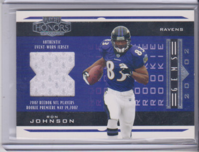 2002 Playoff Honors Ron Johnson Rookie Gems Jersey 150/650 Baltimore ...