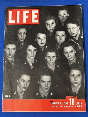 1943 LIFE MAGAZINE - WORLD WAR II ALL FEMALE NAVY DIVISION + FDR ...