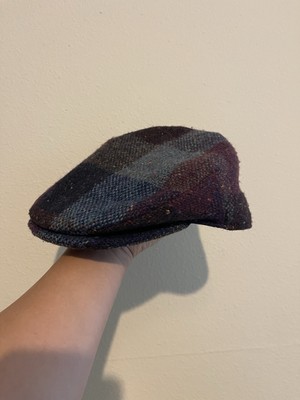 VTG Orvis Purple Tweed Wool Driver Flat Cap / Hunting Hat Made in ...