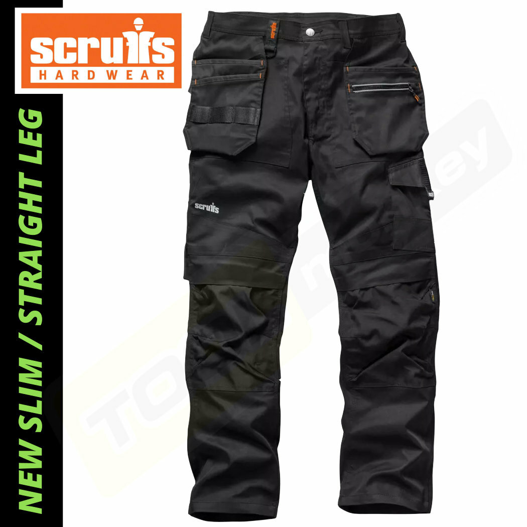 Scruffs Trade Flex Work Trousers - Slim Fit Stretch Straight Leg Modern ...