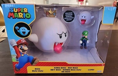 Super Mario GLOWING KING BOO Figure Toy Diorama Set New Jakks 2024 2.5 ...