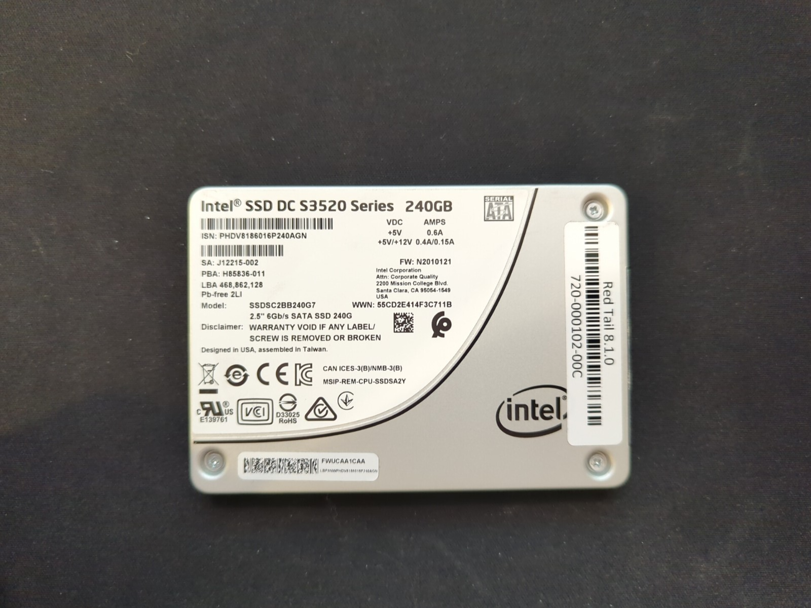 Intel DC S3520 240GB 3.0 6Gb/s Solid State Drive (SSDSC2BB240G701 ...