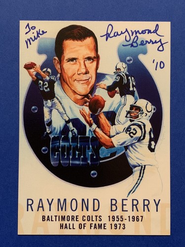 RAYMOND BERRY (HOF) Signed Trading Card Baltimore Colts SMU Autograph ...