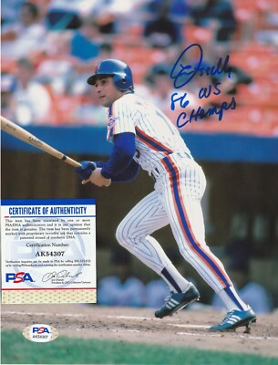 LEE MAZZILLI NEW YORK METS 86 WS CHAMPS PSA AUTHENTICATED ACTION SIGNED ...