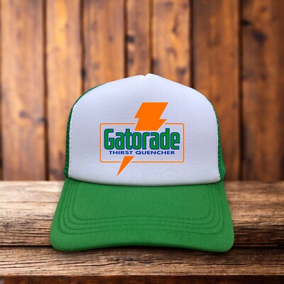 Gatorade Mens Trucker Hat Green Snapback Sports Drink Original Logo ...