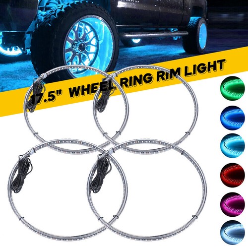 17.5" DOUBLE ROW Bluetooth Remote Dream CHASING LED Flow Trucks Wheel ...