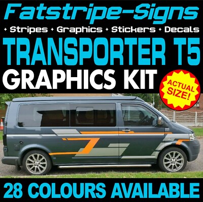 to fit VW TRANSPORTER T5 GRAPHICS STICKERS STRIPES DECALS DAY VAN ...