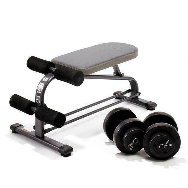 Marcy SB410 Flat Decline & AB Weight Bench With 18kg Dumbbell Bar Set ...