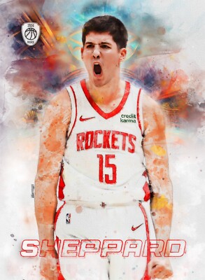 Reed Sheppard #1 Art Card Limited 13/100 John Rudolph Signed Rockets RC ...