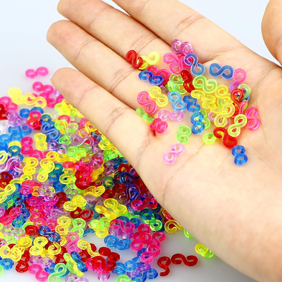 S Clip Loom Bands Connettori, 600 Pezzi Loom Bands Colorful S-Clips ...