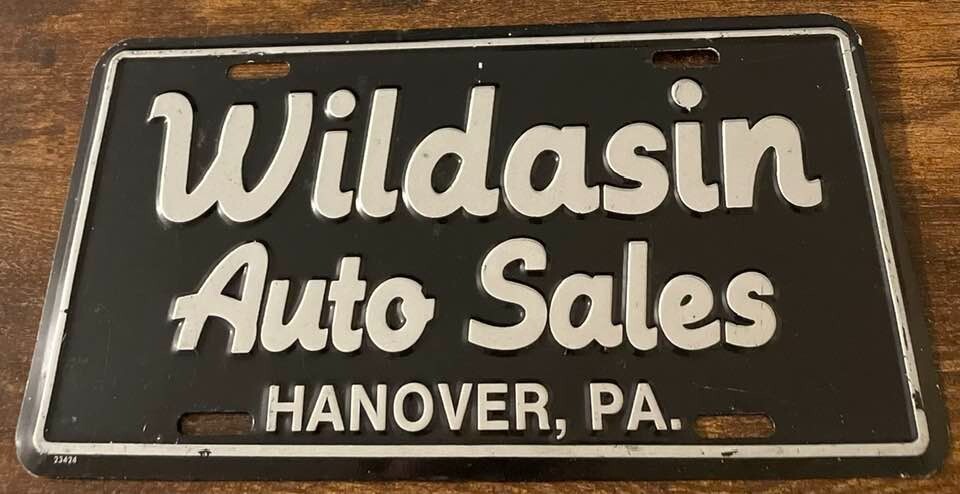 Wildasin Auto Sales Dealership Booster License Plate Hanover PA Dealer ...