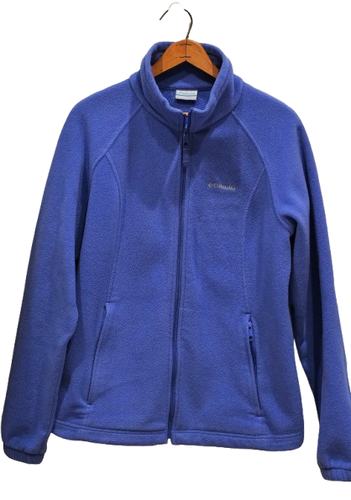 Columbia Fleece Jacket Purple Periwinkle Full Zip Pockets Collared ...