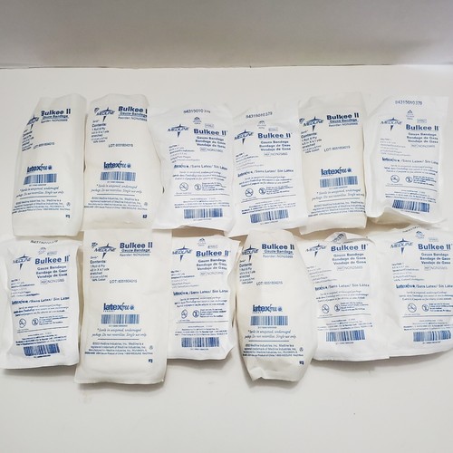 12 Medline Bulkee II NON25865 Sterile Cotton Gauze Bandage Rolls 4.5" x ...
