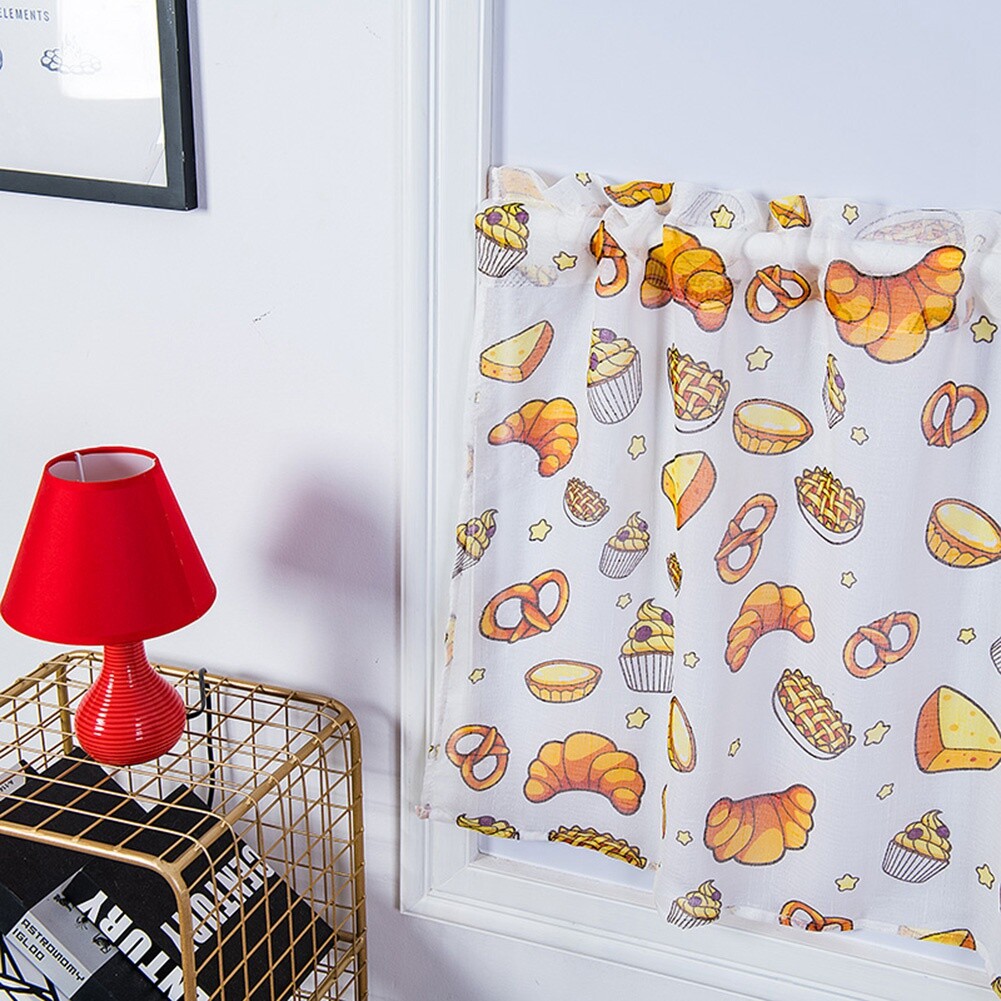 Cartoon Printing Bread Pattern Curtain Short Curtain For Bedroom ...