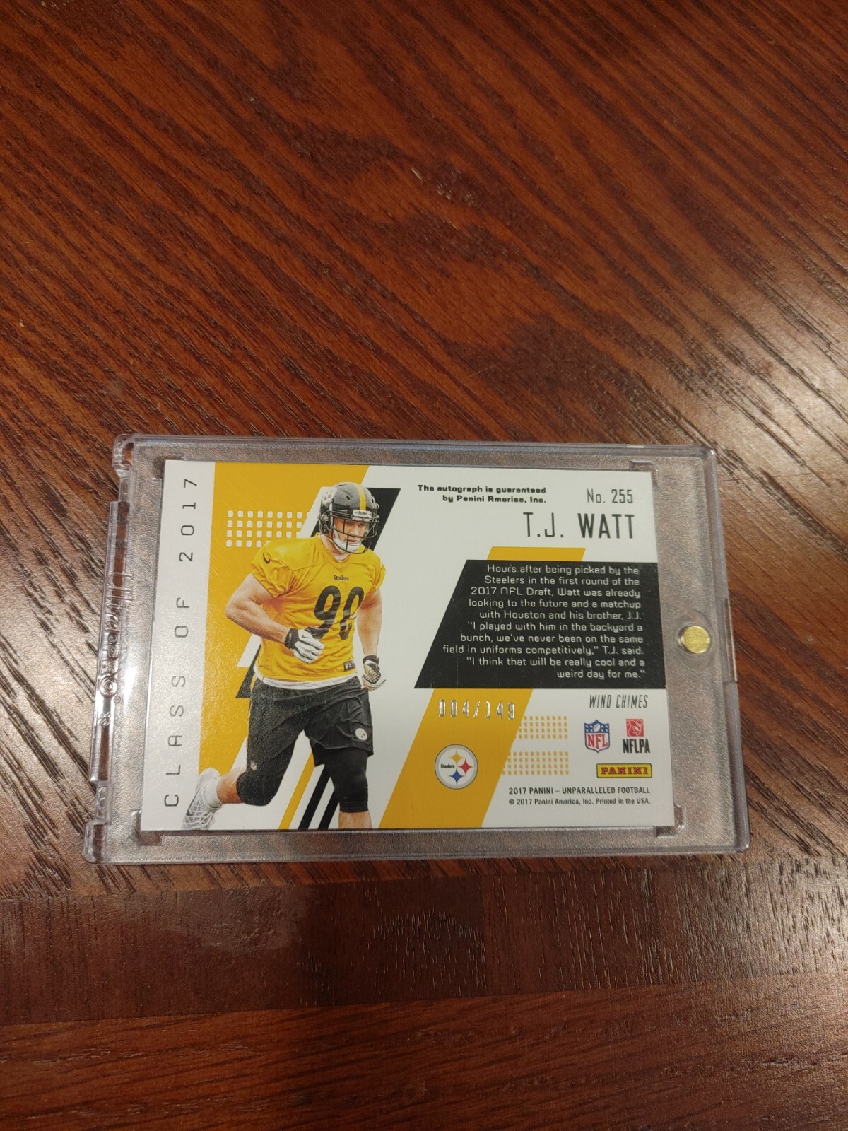 2017 Panini Unparalleled - Class of 2017 Rookie Yellow #255 T.J. Watt ...