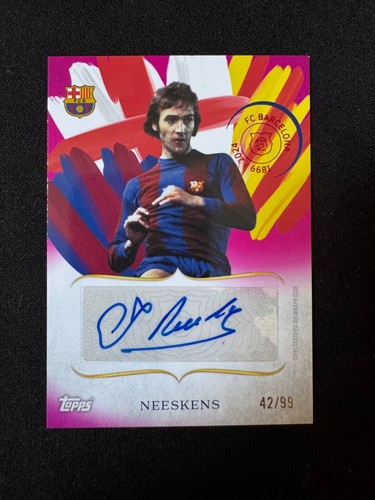 Neeskens 42/99 Autographe - Topps Barcelona 125 | eBay