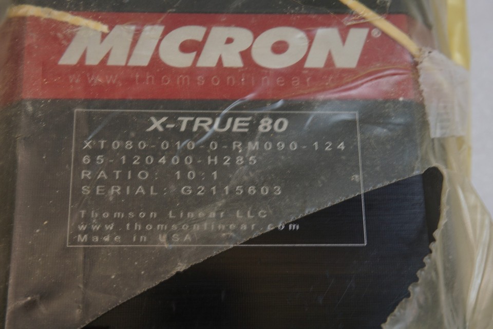 NEW MICRON X-TRUE 80 GEARHEAD XT080-010-0-RM090-124,65-120400-H285 ...