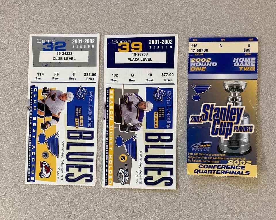 2001-2002 NHL St. Louis Blues 9 Tickets for 7 Separate Games | eBay