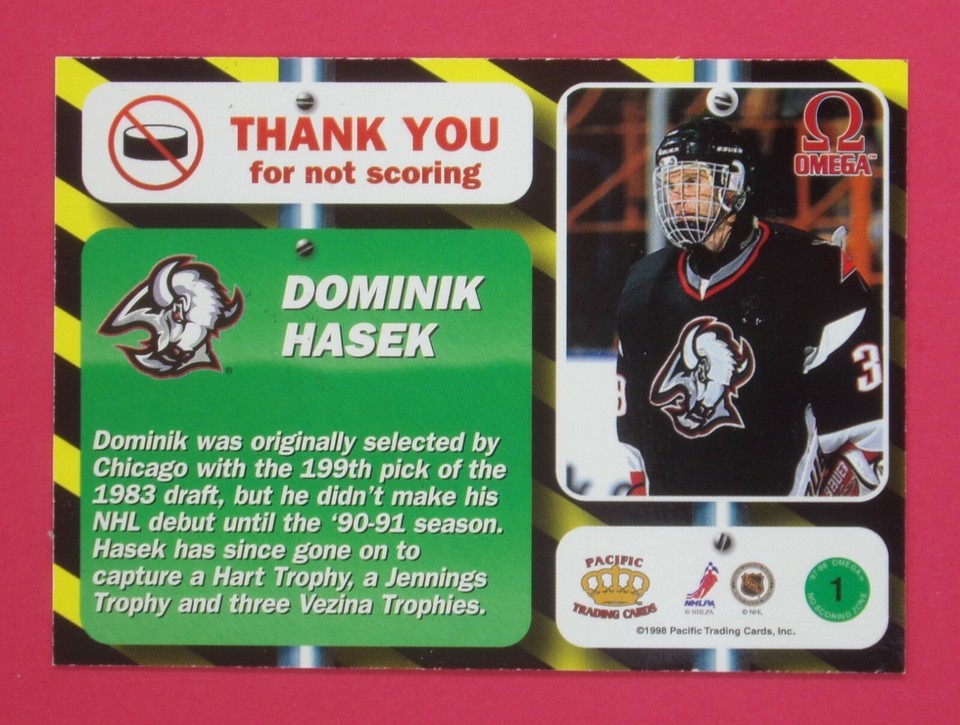 1997-98 Pacific Omega Dominik Hasek No Scoring Zone #1 | eBay