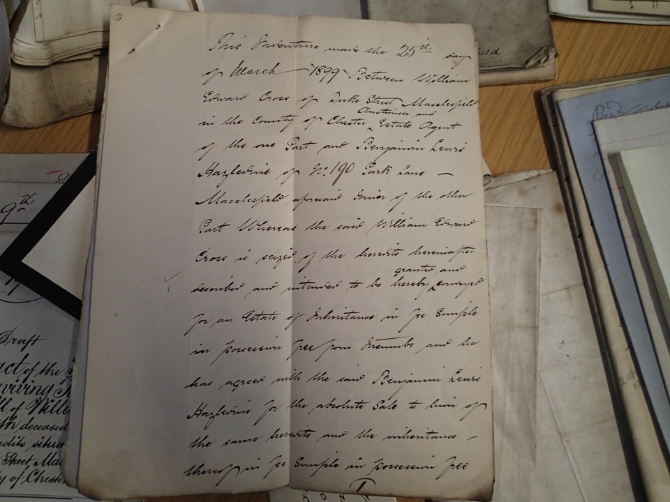 3. 19th / 20th Century Ephemera , legal documents , Macclesfield names ...