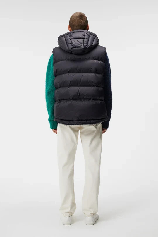 J. Lindeberg Men's Duke Hooded Down Vest Medium Black NEW NWT FMOW08651 ...