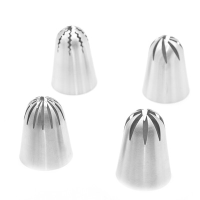Cake Piping Tips Decorating Mouth Set 4 Pcs Steel Baking Nozzle ToolB ...