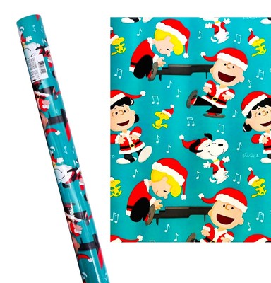 Hallmark Peanuts Christmas Wrapping Paper 80 Sq Feet Roll Heavyweight ...