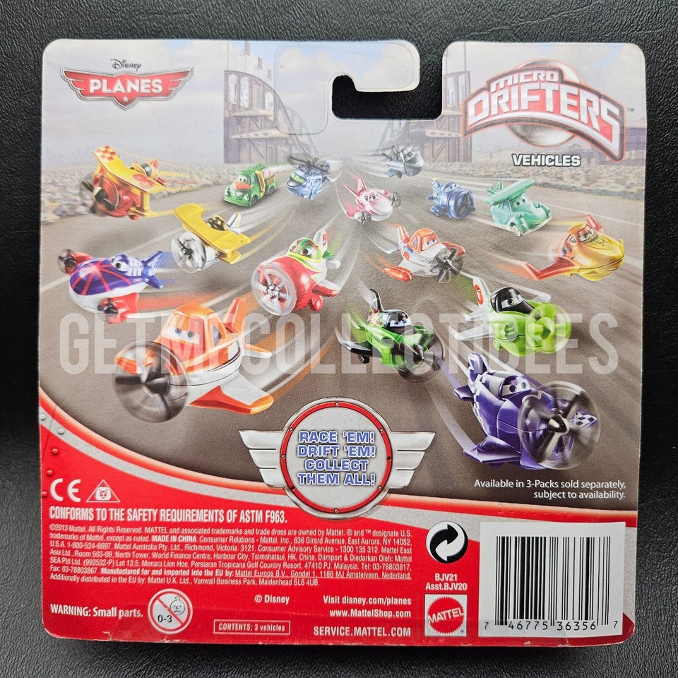 DISNEY PIXAR PLANES MICRO DRIFTERS SUPERCHARGED DUSTY CROPHOPPER CHUG ...