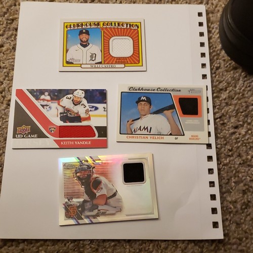 Topps Upper Deck Rookie Relic Card Lot Willi Castro Yelich Yandle MLB ...