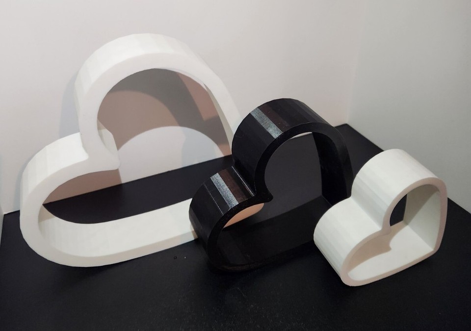 3d Printed White & Black Nesting Hearts | eBay