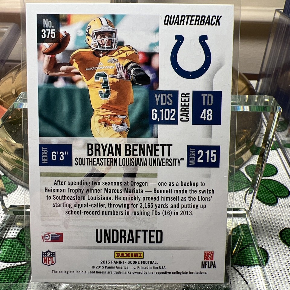 2015 Score Football Card #375 Bryan Bennett Rookie | eBay