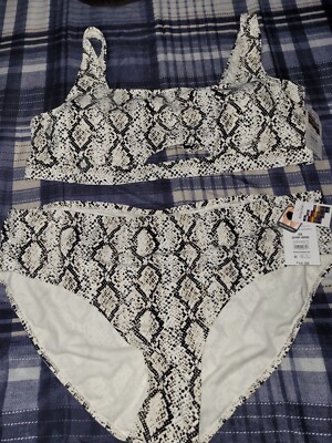 Time And Tru Womens 2piece Bohemian Snake Bikini Top & Bottom NWT Sz 3X ...