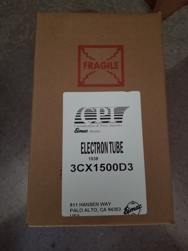 CPI Eimac 3CX1500D3 RF Heating, Ceramic/Metal Medium-Mu Triode, Forced ...