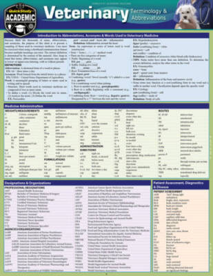 Veterinary Terminology Abbreviations: A Quickstudy Laminated Referenc ...