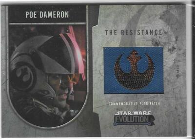 2016 Topps Star Wars Evolution POE DAMERON Commemorative FLAG PATCH ...