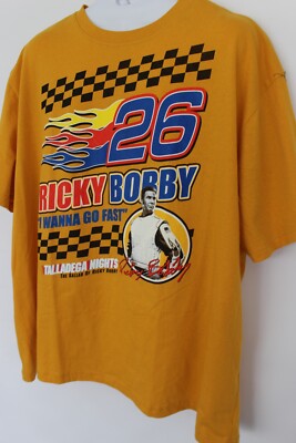 RICKY BOBBY " I WANNA GO FAST" TALLADEGA NIGHTS YELLOW S/S T-SHIRT SZ ...